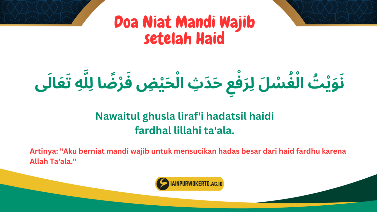 Cara mandi wajib setelah haid beserta doanya - Birds n Bees