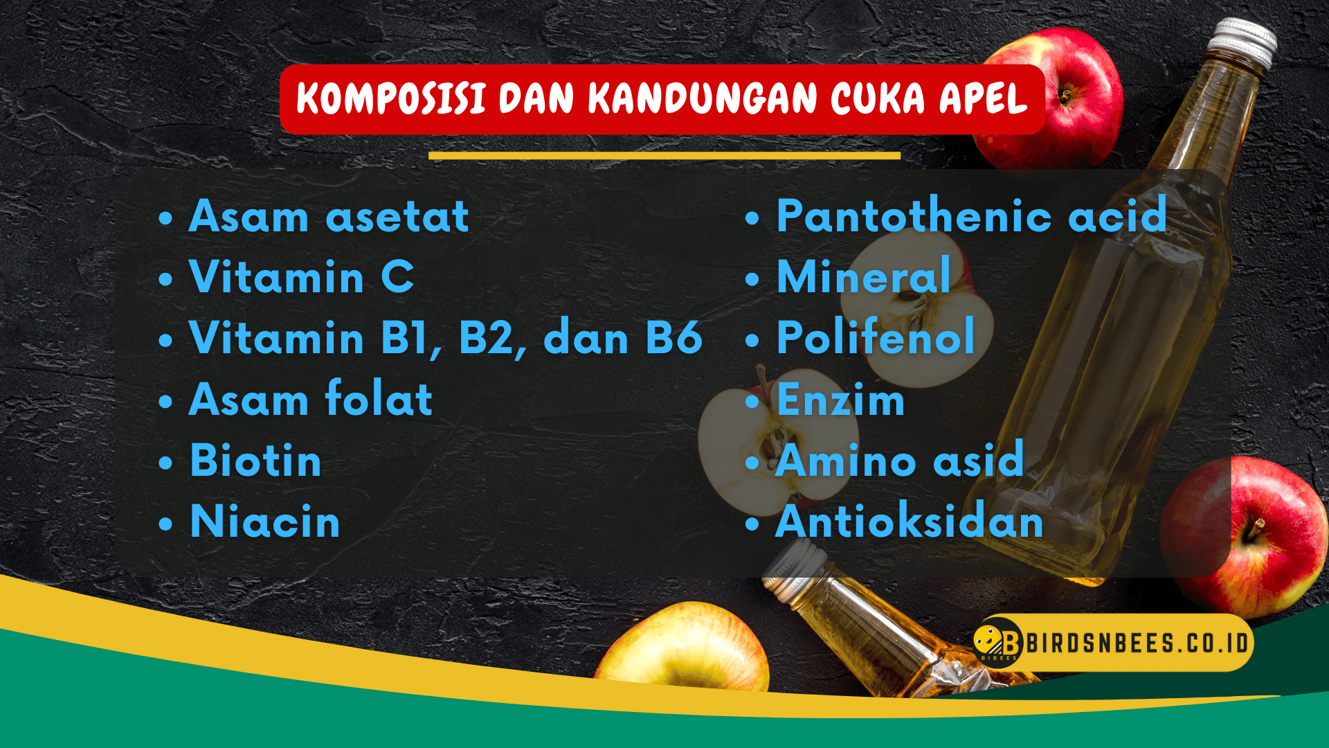 Manfaat cuka apel untuk Kesehatan, bantu atasi kutu air - Birds n Bees